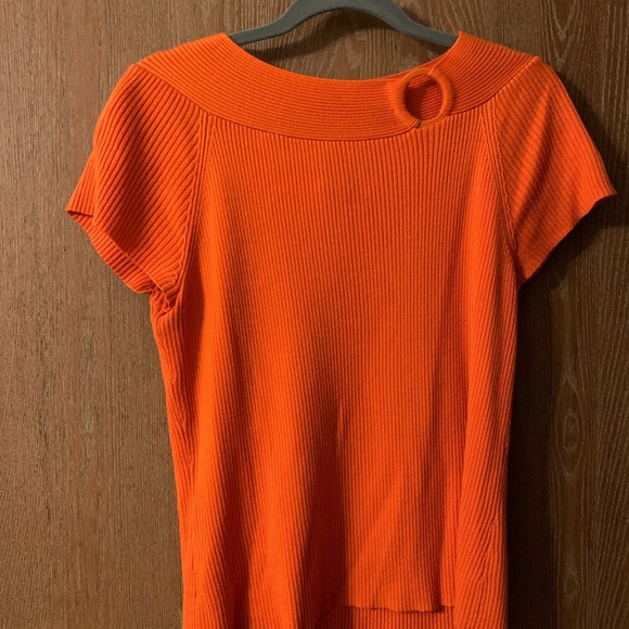 Requirements | Tops | Requirements Orange Ribbed Knit Shirt | Poshmark